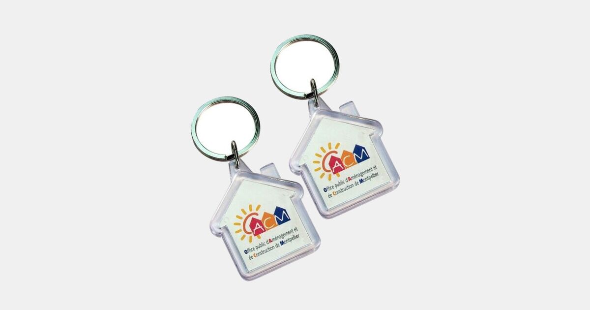 Acrylic House Key Tag with your logo | ImprintLogo.com
