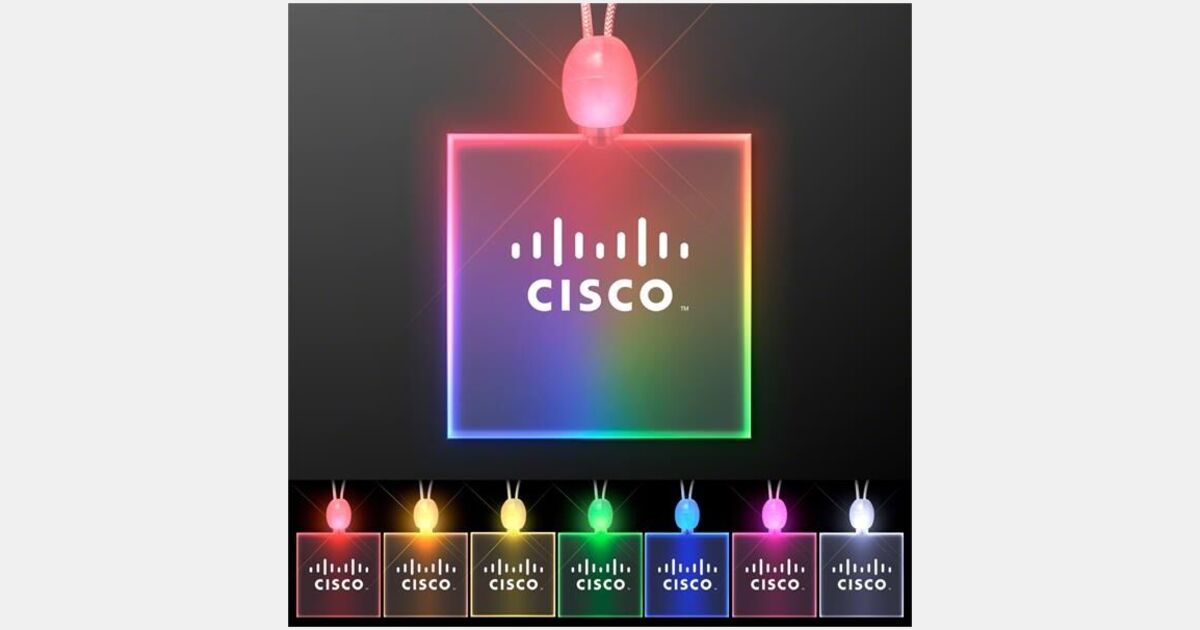 Custom Printed Acrylic Light Up Square Necklace with your logo ...