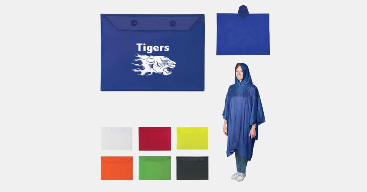Custom Printed Adult Poncho with your logo | ImprintLogo.com