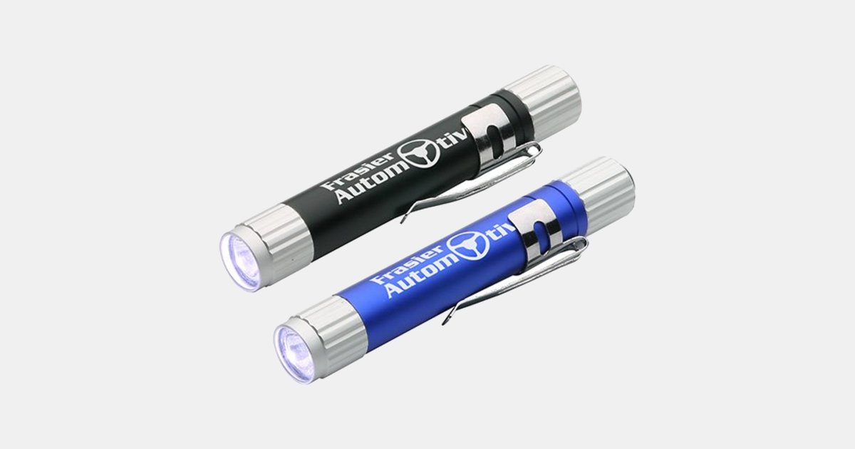 Flashlight Custom Imprinted Aluminum LED pen light | ImprintLogo.com
