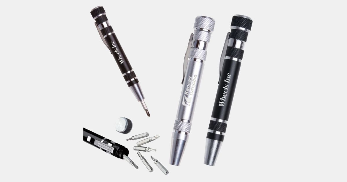 Imprinted Aluminum Pen-Style Tool Kit with your logo | ImprintLogo.com Imprinted Aluminum Pen-Style Tool Kit with your logo | ImprintLogo.com