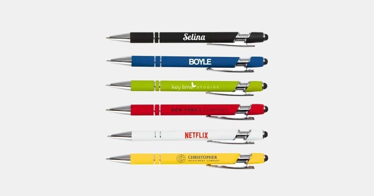 Custom Imprinted Aluminum Rubber Stylus Pen with your logo ...