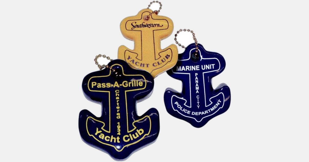 Anchor Key Float Key Chain USA Made with your logo | ImprintLogo.com