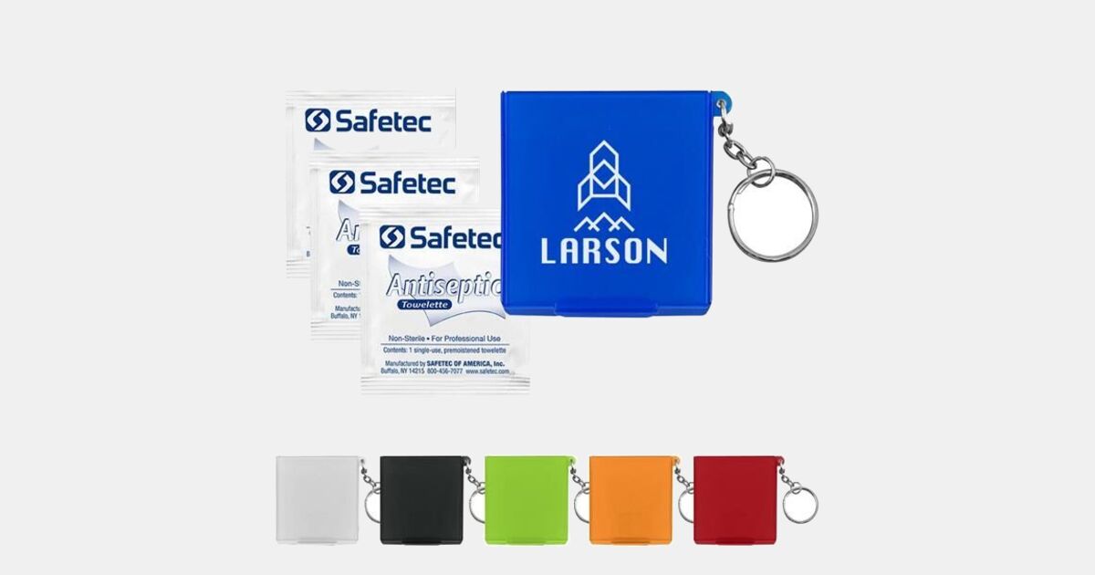 Custom Printed Antiseptic Wipes In Carrying Case Keychain with your ...