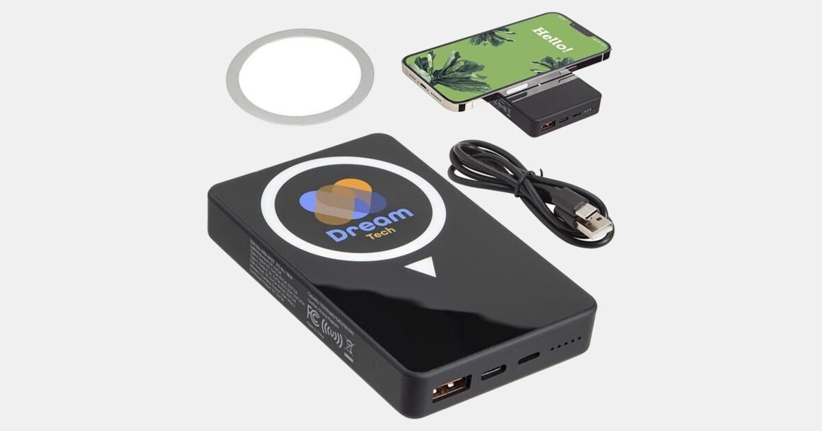 Arc 10000mAh Power Bank with Magnetic Wireless Charger with your logo ...