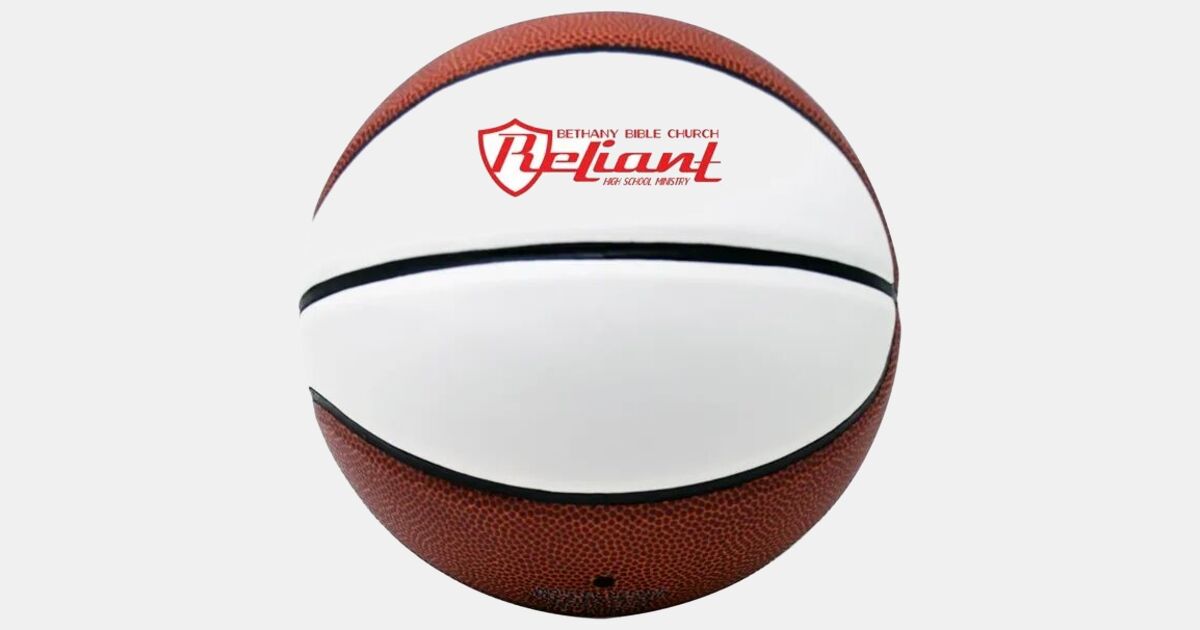 Autograph Basketball with Two White Panels with your logo | ImprintLogo.com