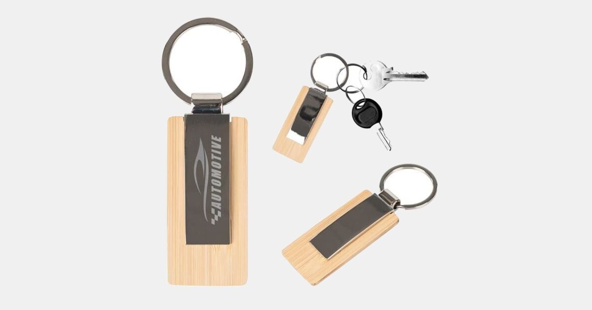 BAMBOO KEY TAG with your logo | ImprintLogo.com