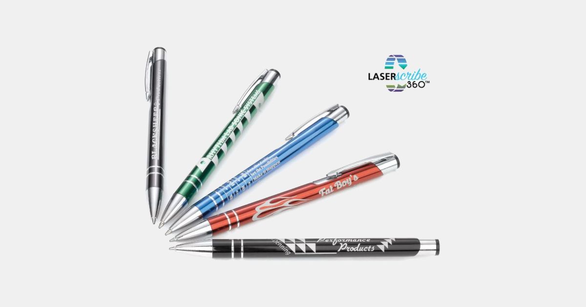 Pen with Logo - Barton Metal with XL engraving area | ImprintLogo.com