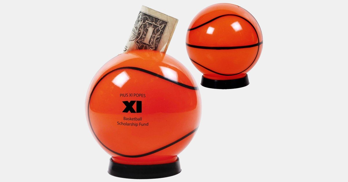 Imprinted Basketball Bank with your logo | ImprintLogo.com