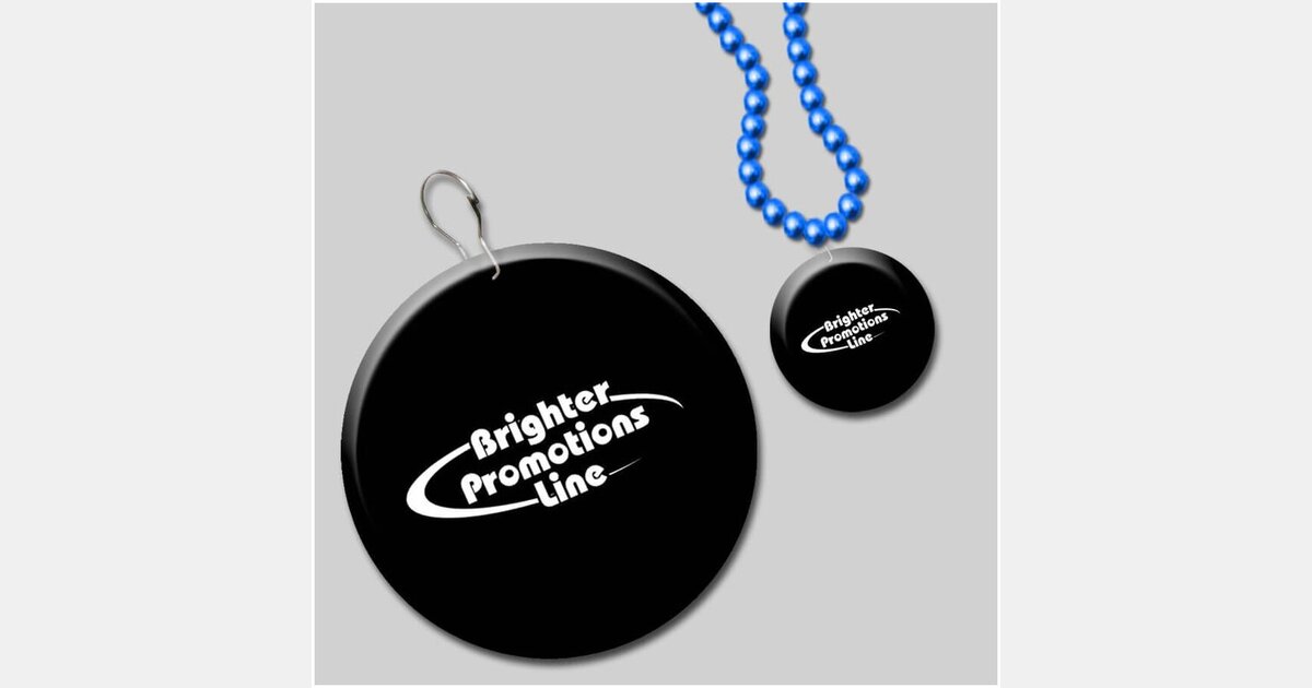 Black Circle Plastic Medallion Badges with your logo | ImprintLogo.com