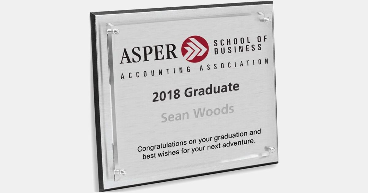 Brushed Aluminum Plaque - 8" x 10" x 1" - Screen Imprint with your logo ...