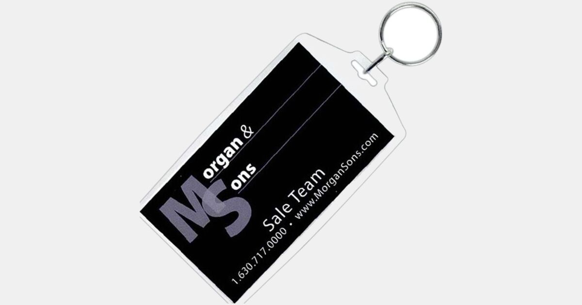 USA Made Business Card Snap-In Key tag with your logo | ImprintLogo.com