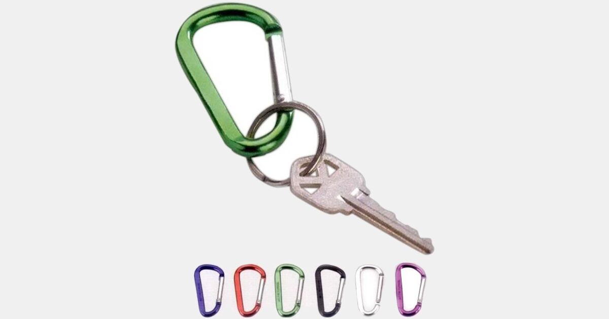 Custom Printed Carabiner Keychain with your logo | ImprintLogo.com