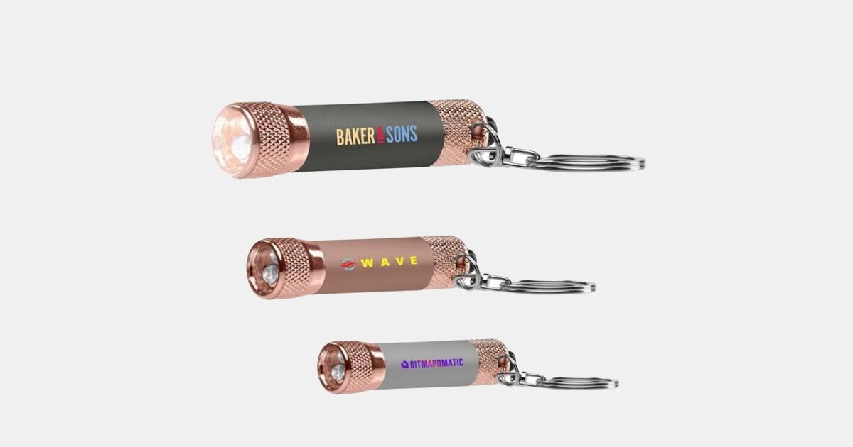 Custom Printed Chroma Softy Rose Gold Metallic - LED Flashlight with ...
