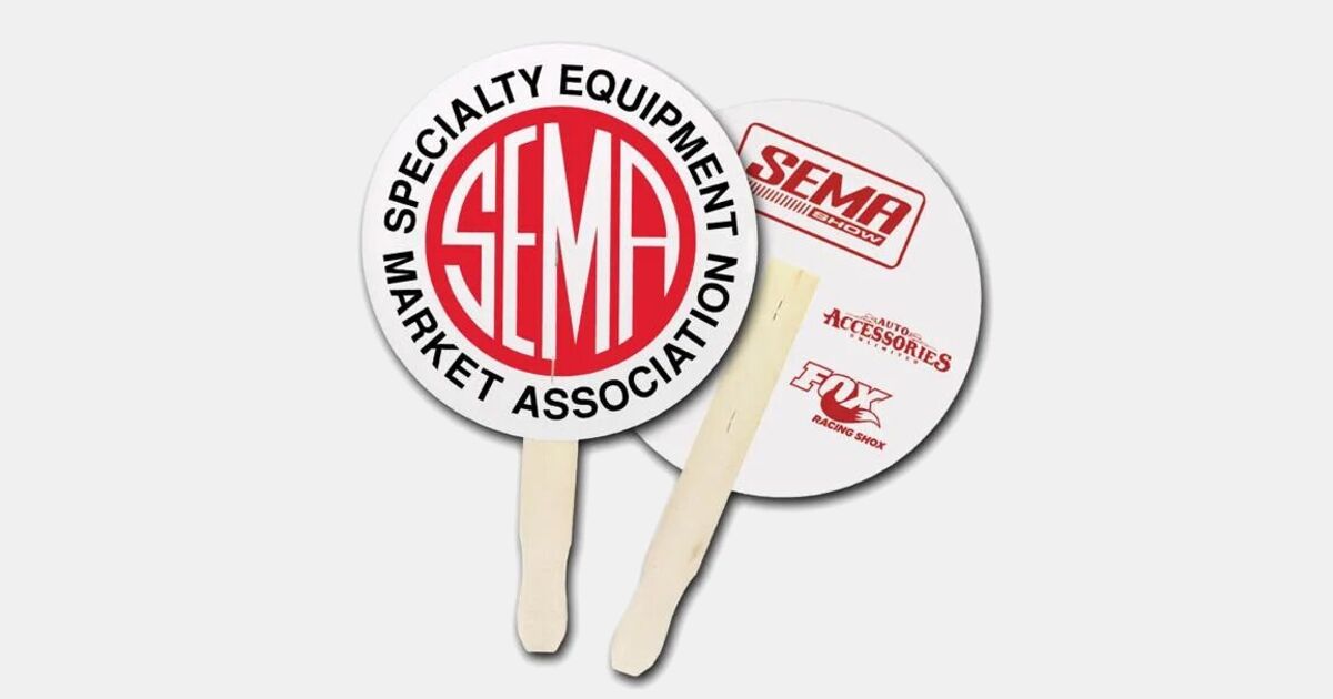 Custom Imprinted Circle Shape Hand Fan with your logo | ImprintLogo.com