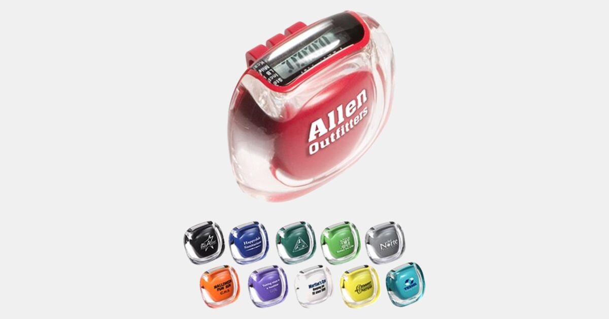 Custom Clearview Multi-Function Pedometer with your logo | ImprintLogo.com