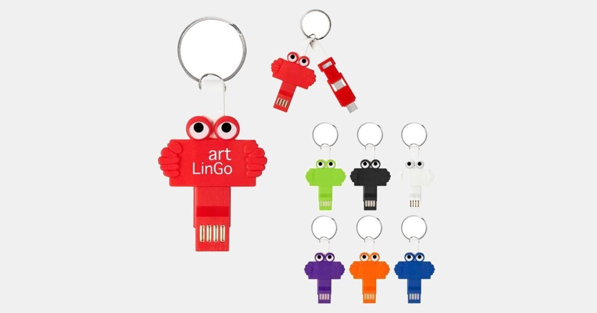 Custom Printed Clipster Buddy 3-In-1 Charging Cable Key Ring with your ...