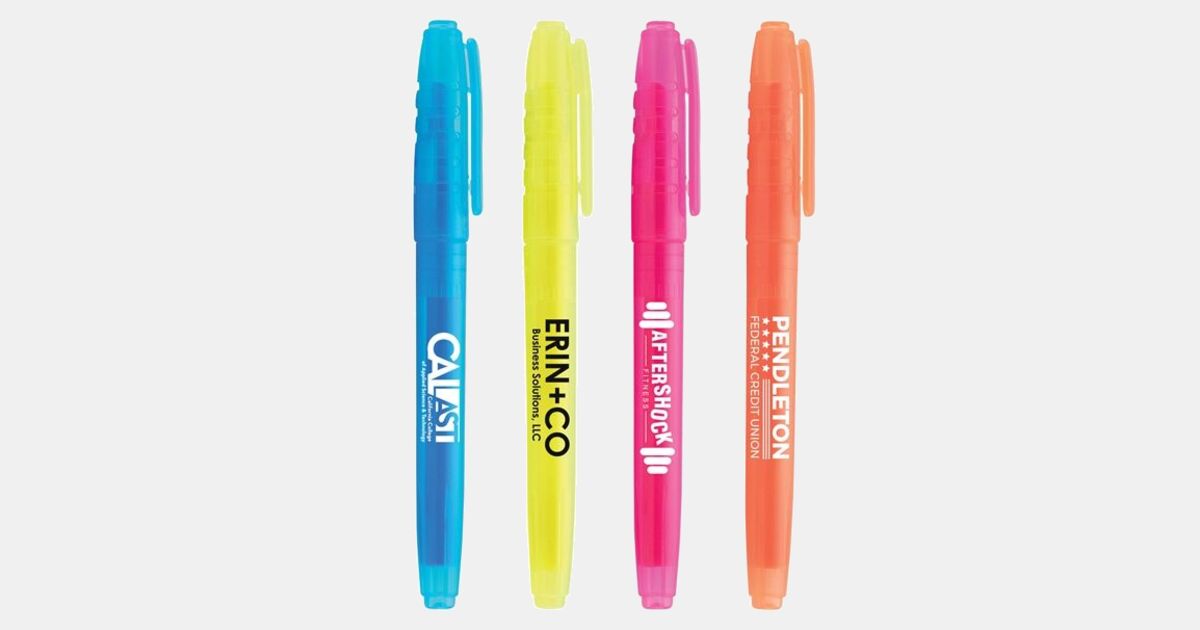 Custom Printed Collegiate Highlighter with your logo | ImprintLogo.com