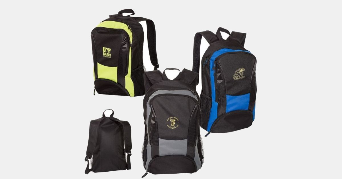 Imprinted Color Shock Backpack with your logo | ImprintLogo.com