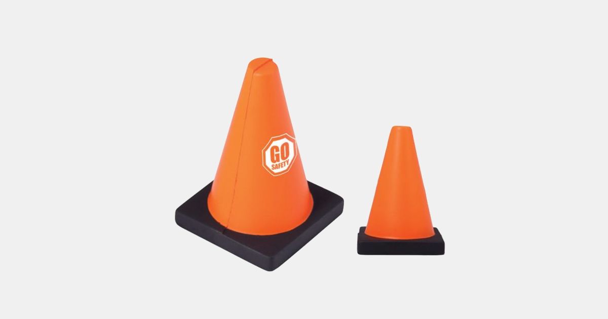 Stress Ball Construction Cone | ImprintLogo.com