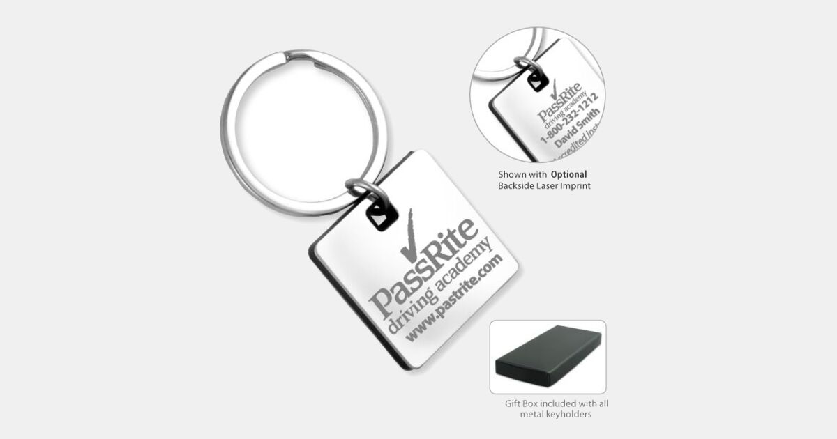 Laser Engraved Metal Keyholder | Cube with your logo | ImprintLogo.com