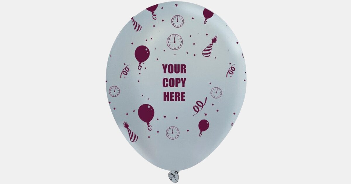 Imprinted Custom Happy Birthday Balloons - White with your logo ...