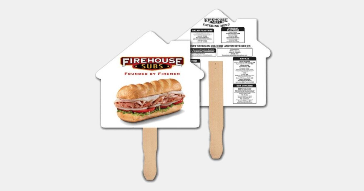 Custom Imprinted House Shape Hand Fan Full Color with your logo ...