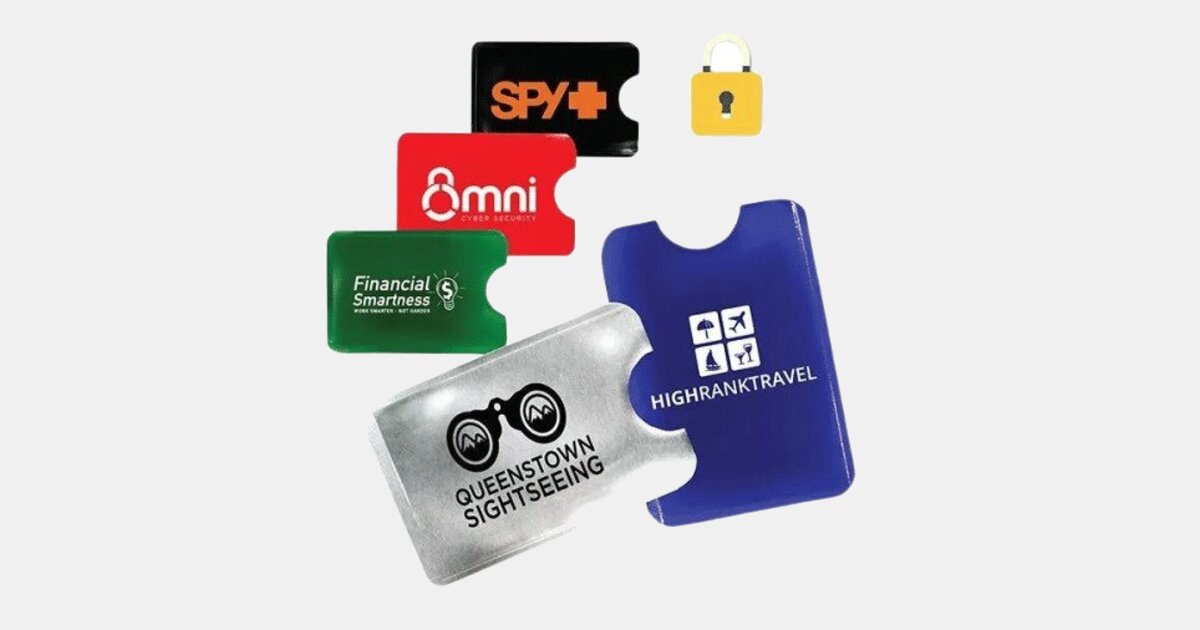 Custom Imprinted RFID Card Holder with your logo | ImprintLogo.com