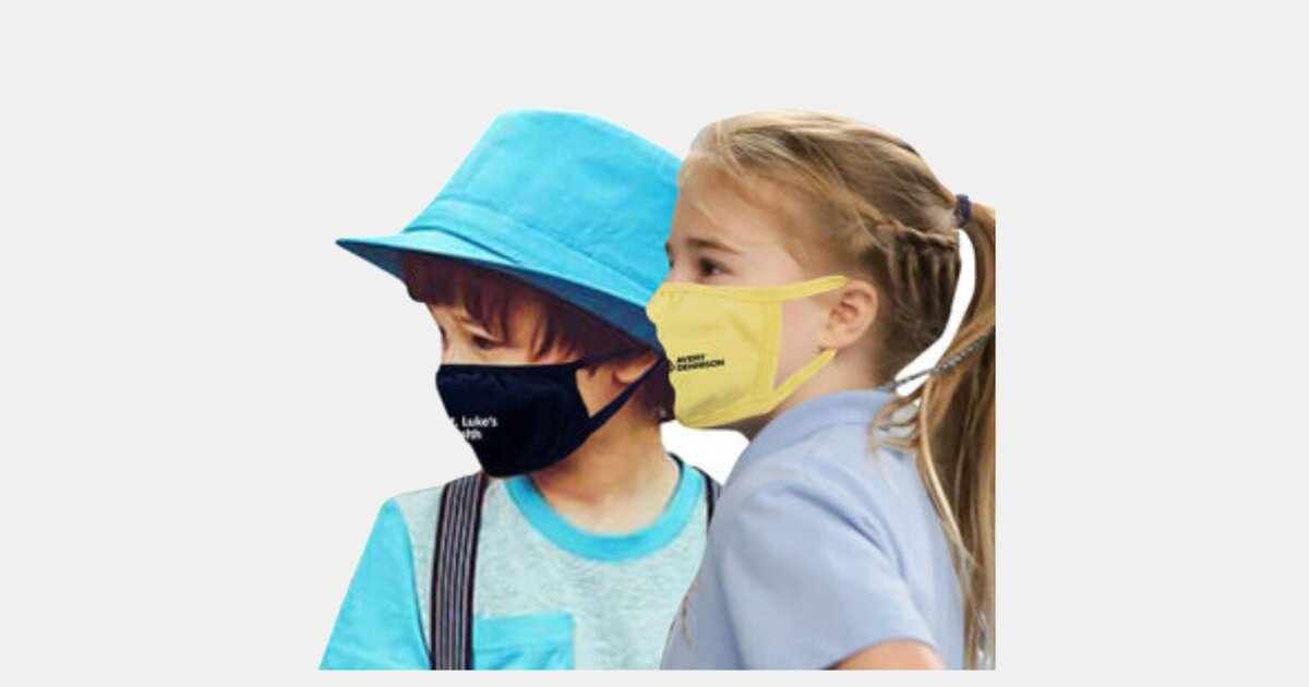 Custom Printed 3-Ply Kids Cotton Face Mask with your logo | ImprintLogo.com