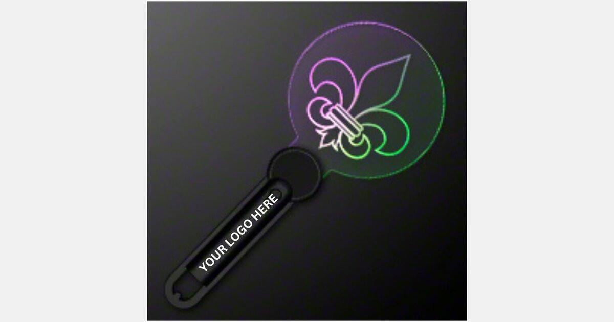 Custom Printed Fleur de Lis Mardi Gras LED Light Wand with your logo ...