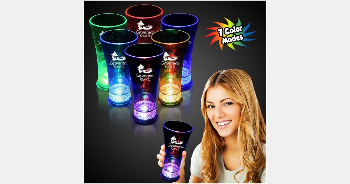 Custom Printed LED Light Up Pilsner Glass 14 oz. with your logo ...