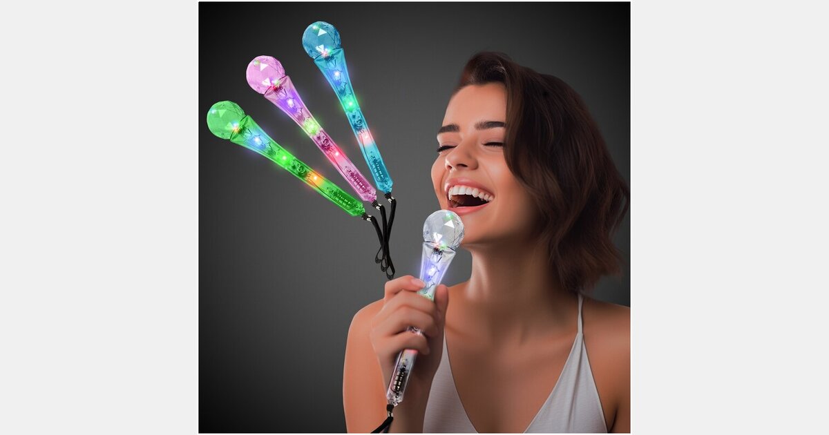 Custom Printed LED Microphones with your logo | ImprintLogo.com