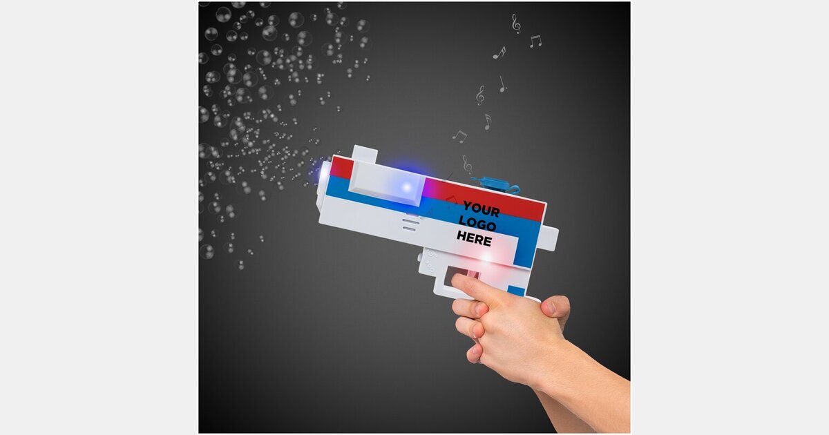 Custom Printed LED Pixel Bubble Gun with your logo | ImprintLogo.com