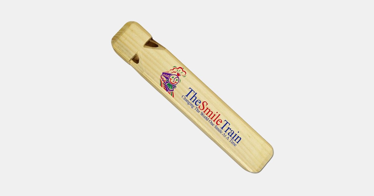 Custom Printed Wooden Train Whistle 7 1 2 with your logo ImprintLogo