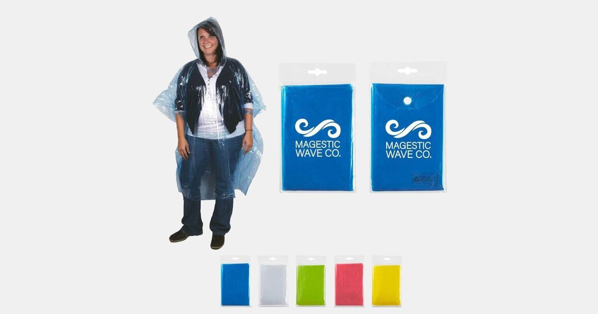 Personalized Rain Poncho Disposable | ImprintLogo.com