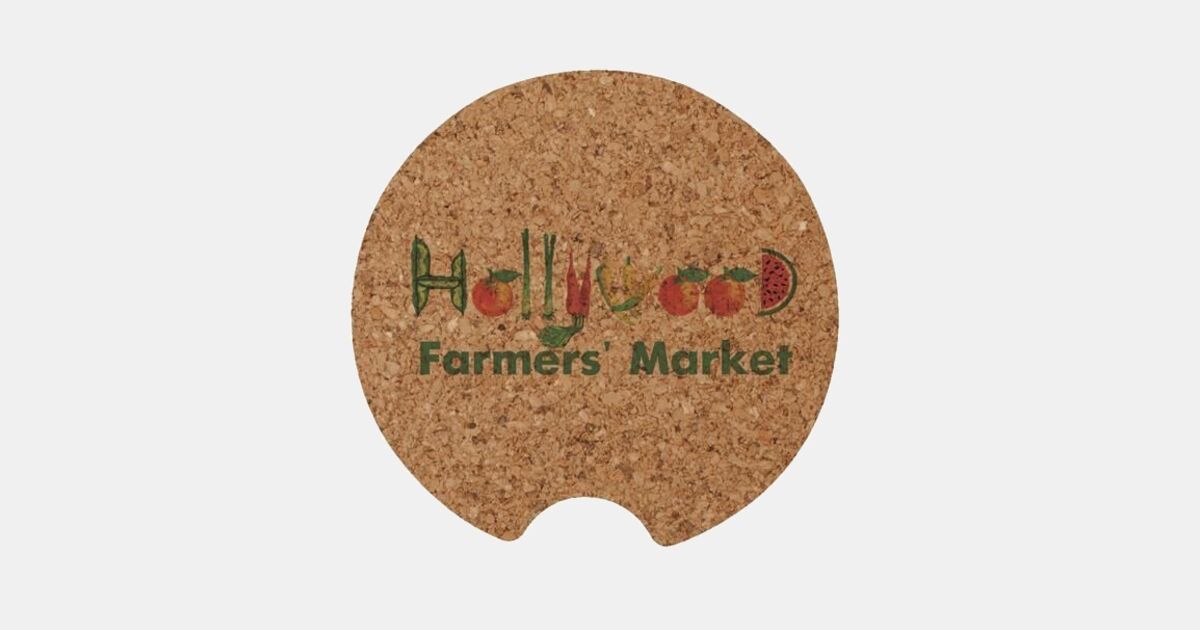 Digital 2.5" Cork Car Coaster USA Made with your logo | ImprintLogo.com