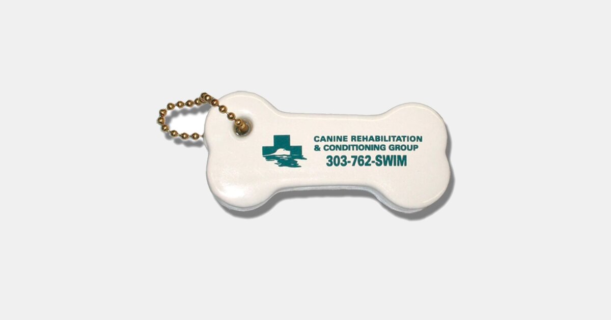 Dog Bone Key Float USA Made with your logo | ImprintLogo.com