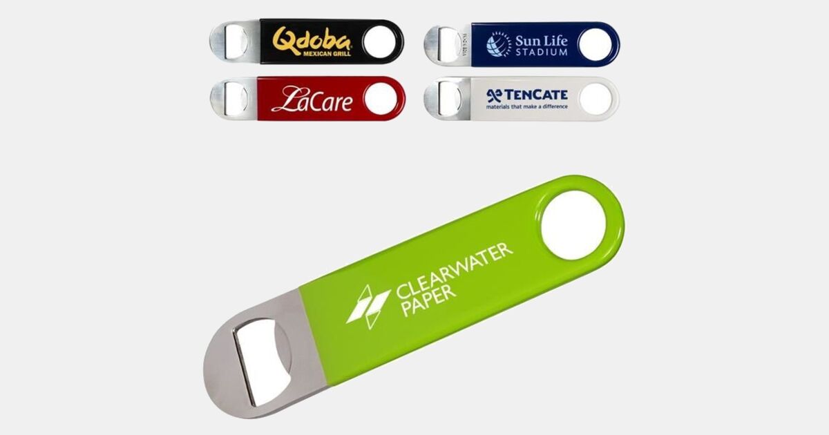 Promotional Double Sided Metal Bottle Opener with your logo ...