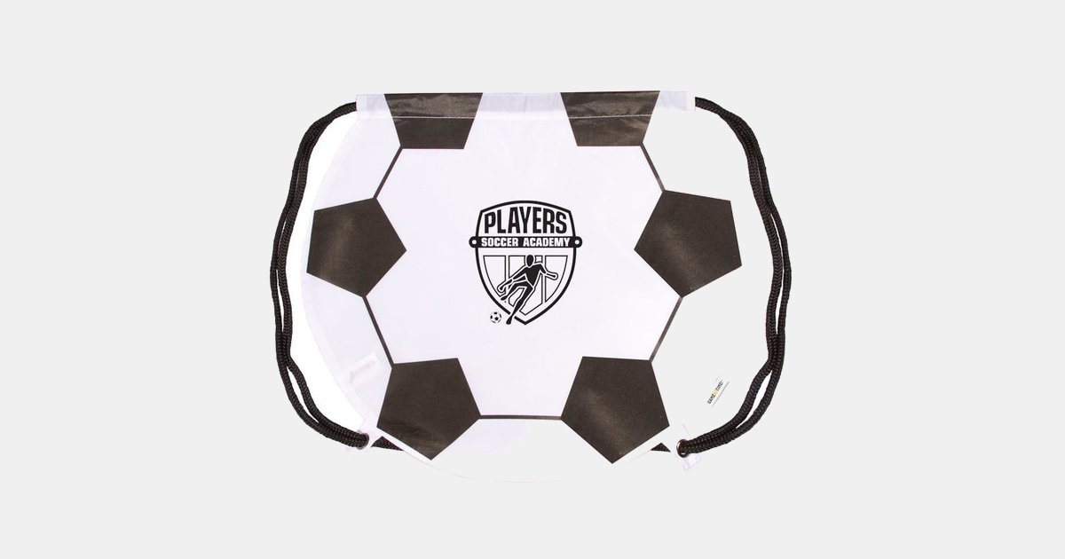 Personalized Drawstring Backpack - Soccer | ImprintLogo.com