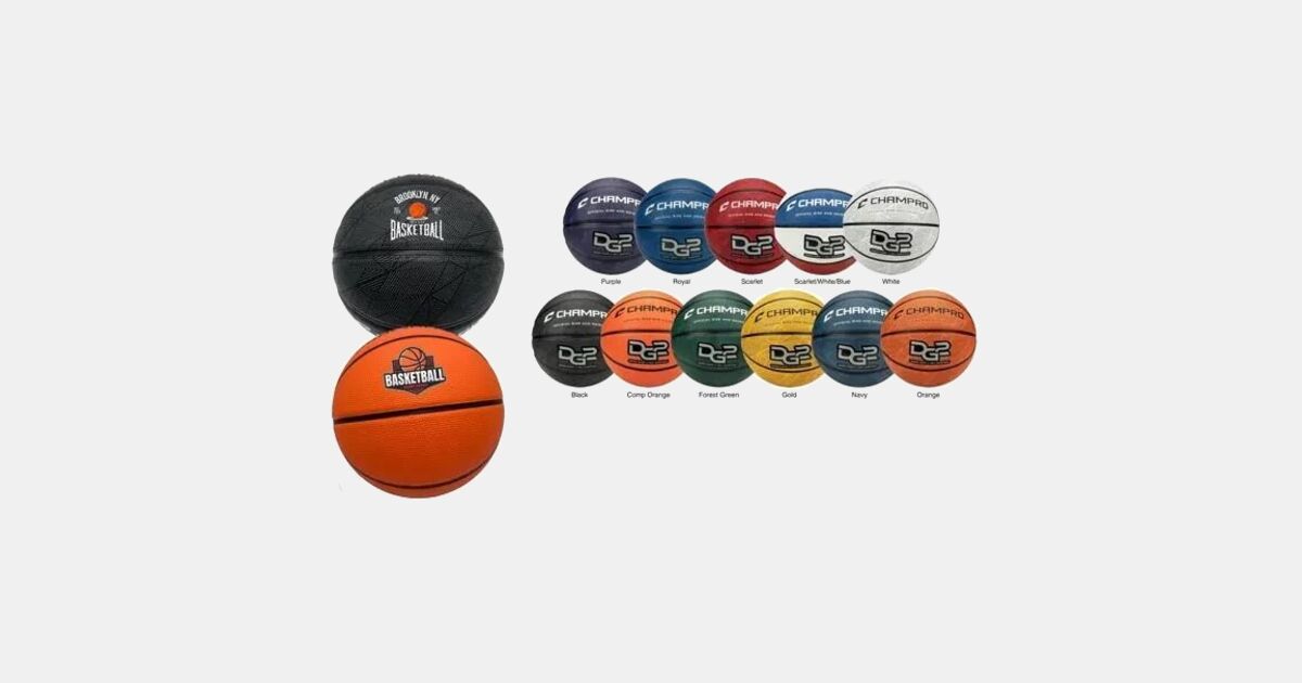 Branded Dura-Grip 230 Rubber Basketball with your logo | ImprintLogo.com