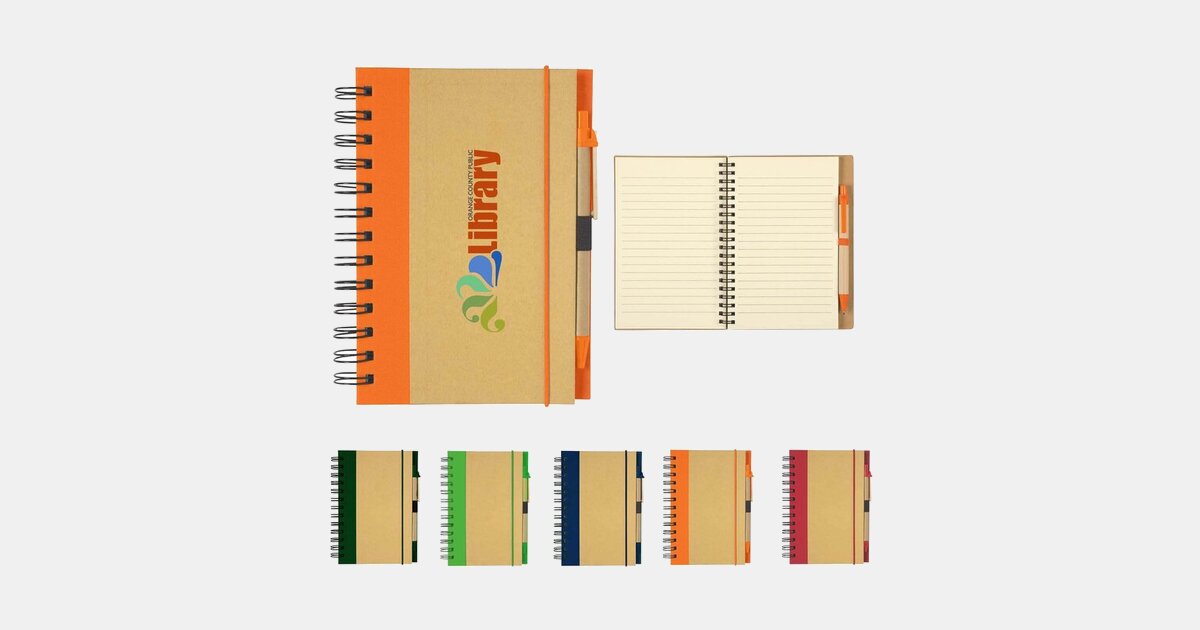 Eco-Inspired Hardcover Notebook & Pen - Full Color with your logo ...