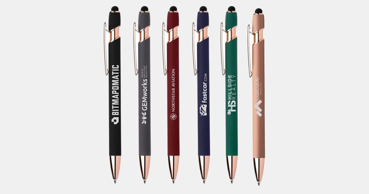 Laser Engraved Ellipse Gel Softy Rose Gold w/Stylus with your logo ...