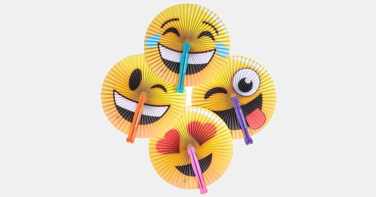 Custom Printed Emoji Folding Fan with your logo | ImprintLogo.com