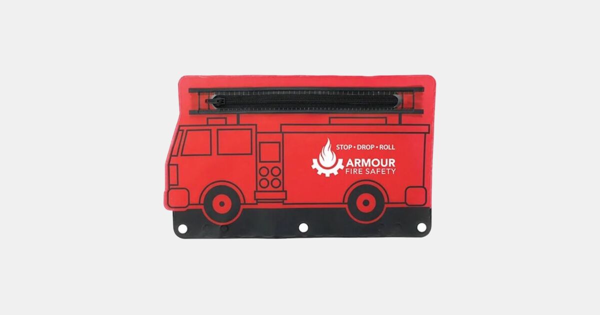 Custom Imprinted Fire Engine School Pouch with your logo | ImprintLogo.com