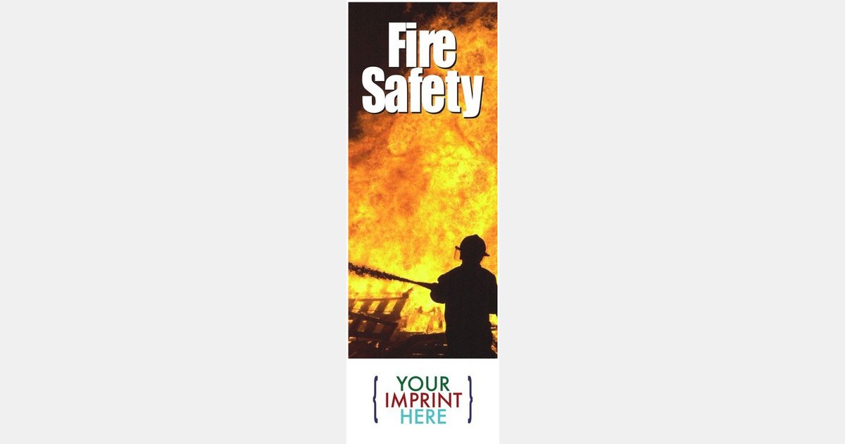 Fire Safety Bookmark USA Made with your logo | ImprintLogo.com