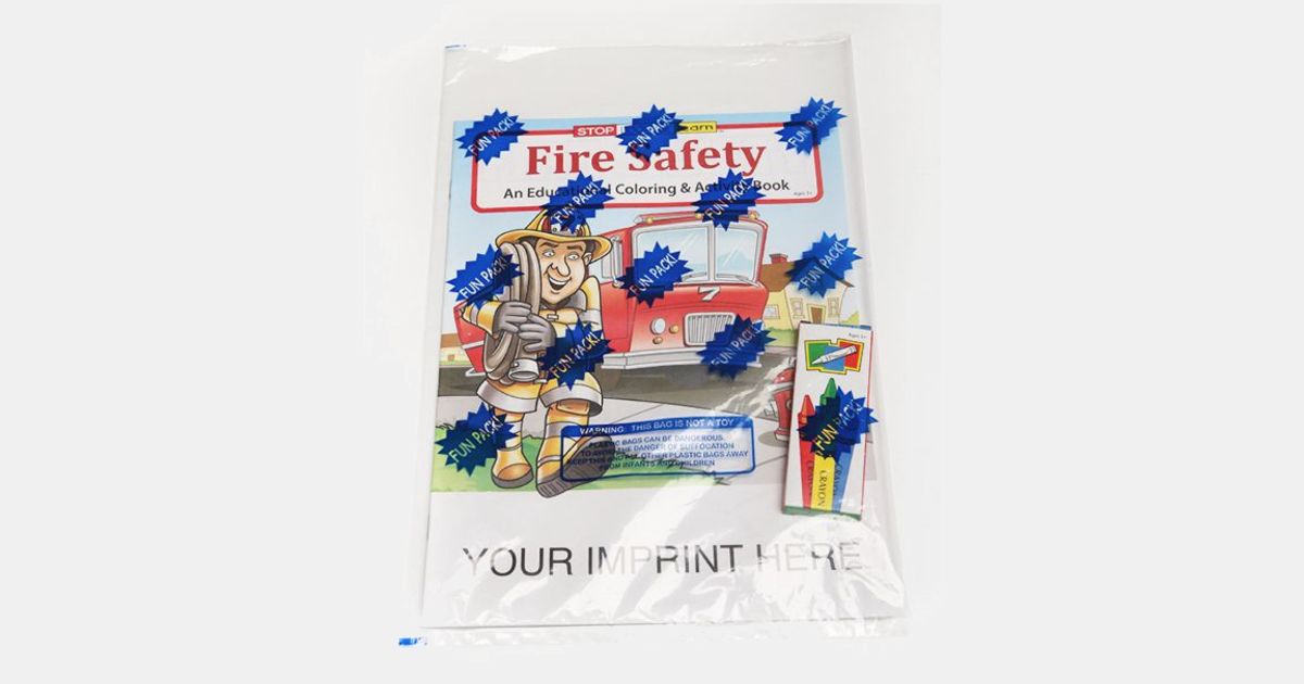 Fire Safety Coloring Book Fun Pack USA Made with your logo ...