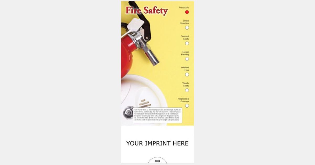 Fire Safety Slide Chart USA Made with your logo | ImprintLogo.com