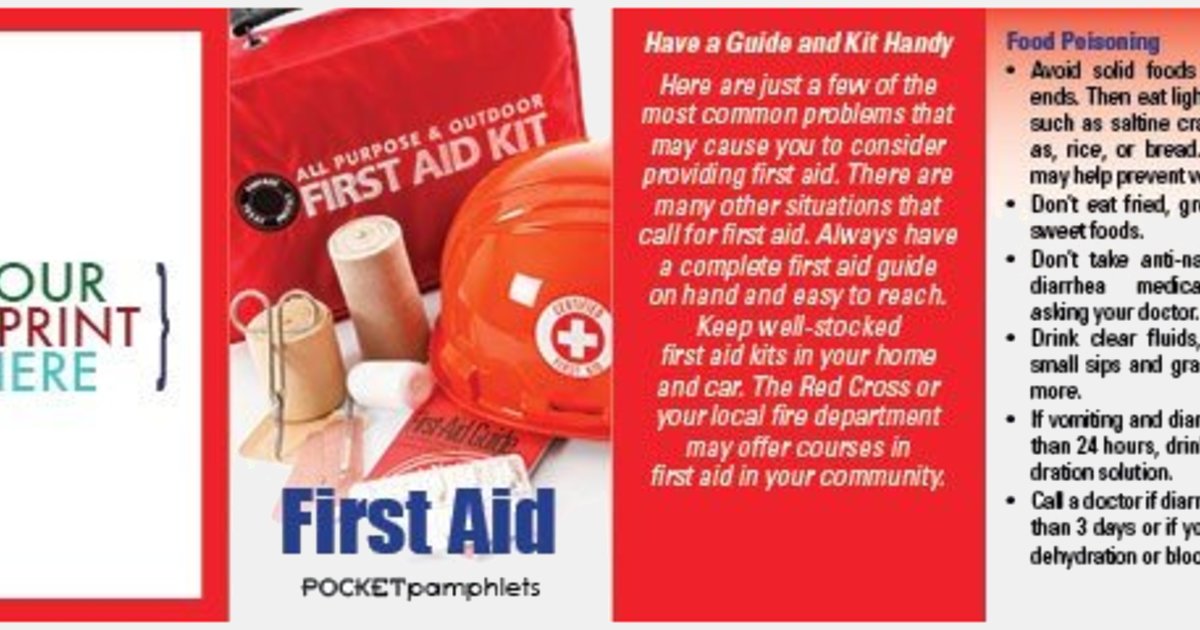 First Aid Pocket Pamphlet USA Made with your logo | ImprintLogo.com