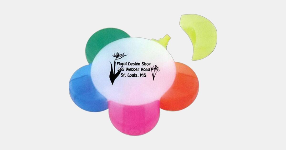 Flower Highlighter with your logo | ImprintLogo.com
