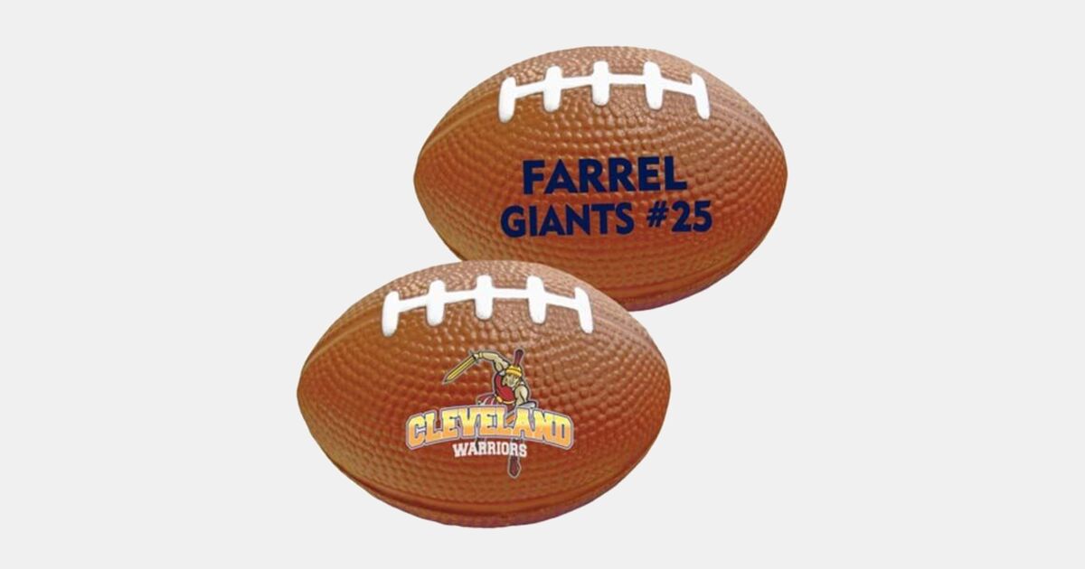 Custom Printed Foam Stress Reliever Football with your logo ...